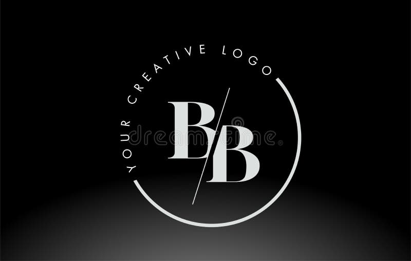 White BB Serif Letter Logo Design with Creative Intersected Cut Stock ...