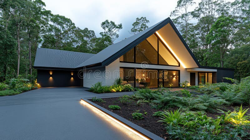 White Beach House Features Large Windows, Double Doors, and Beautiful ...