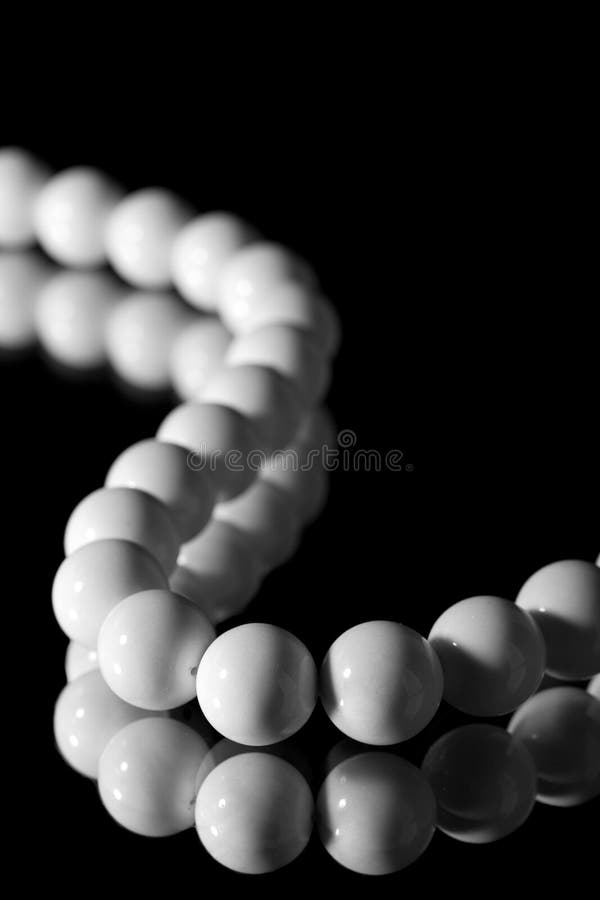 White Beads Isolated Over Black Stock Image - Image of luxury ...