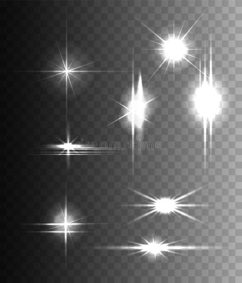 White Beam Lights. Set of Different Shapes Stock Vector - Illustration ...