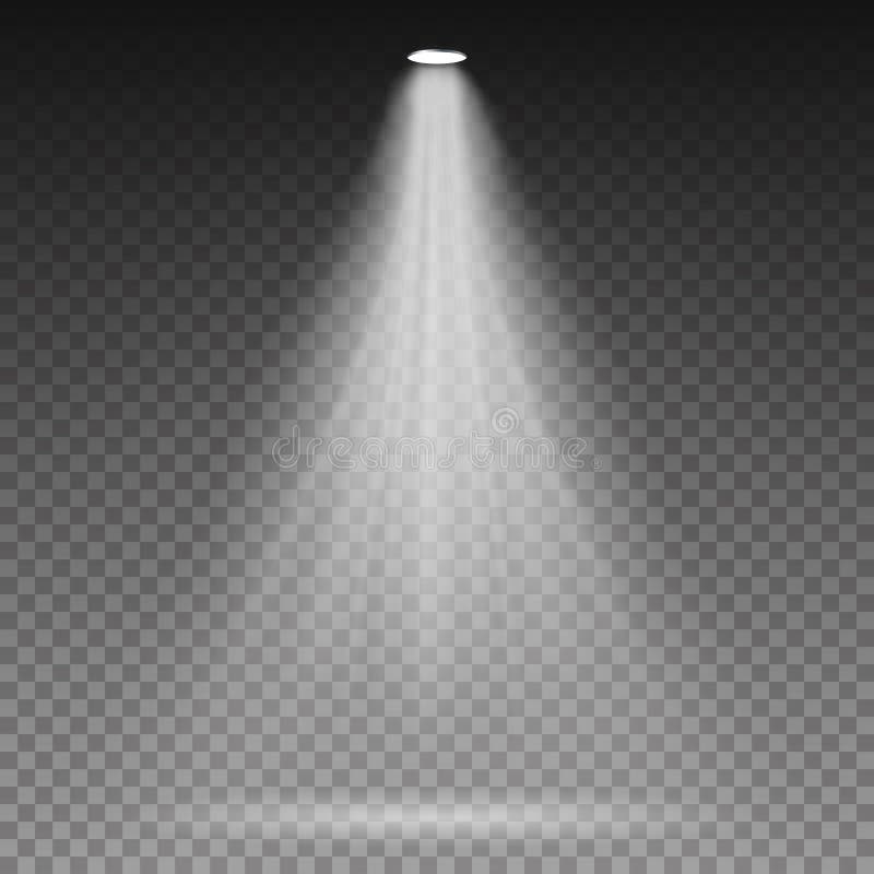 White Beam Lights Spotlights Vector. Glowing Light Effects Isolated on ...