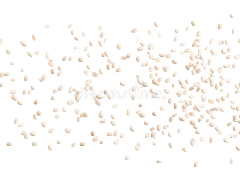 White Bean Fall Down in Group, White Bean Float Explode, Abstract Cloud ...