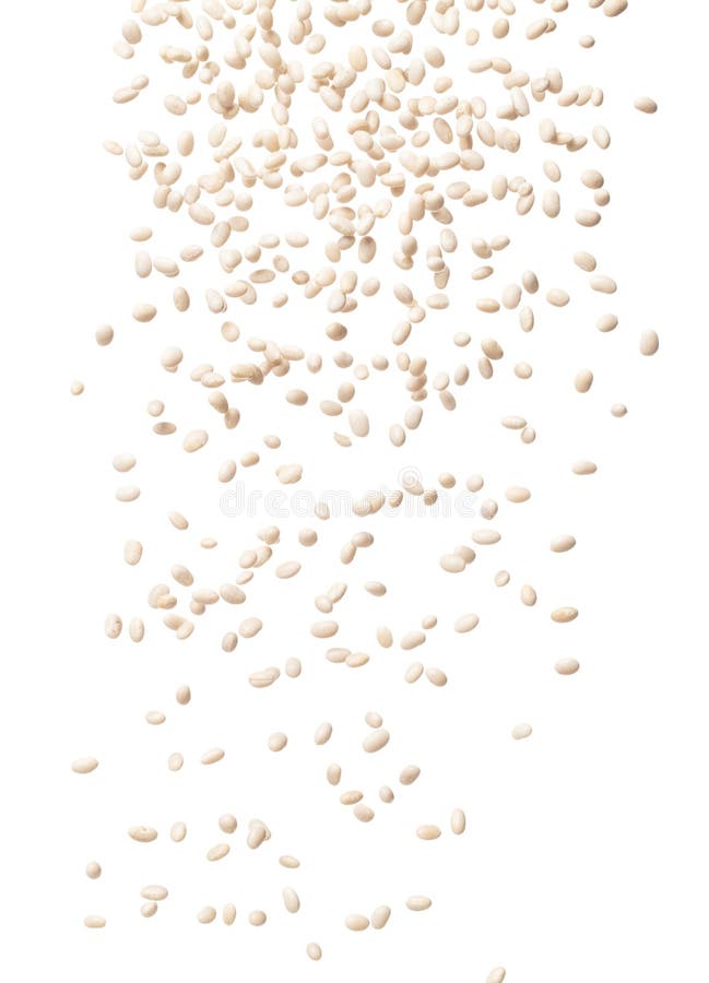 White Bean Fall Down in Group, White Bean Float Explode, Abstract Cloud ...