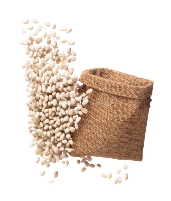White Bean Fly Throw Up in Sack Bag, White Bean Float Explode, Abstract ...