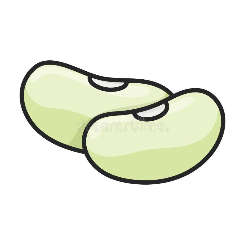 White Bean Vector Icon.Color Vector Icon Isolated on White Background ...
