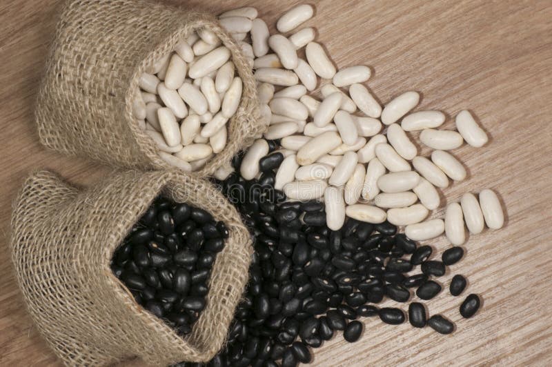 White Beans and Black Beans. Stock Photo - Image of black, ingredients ...