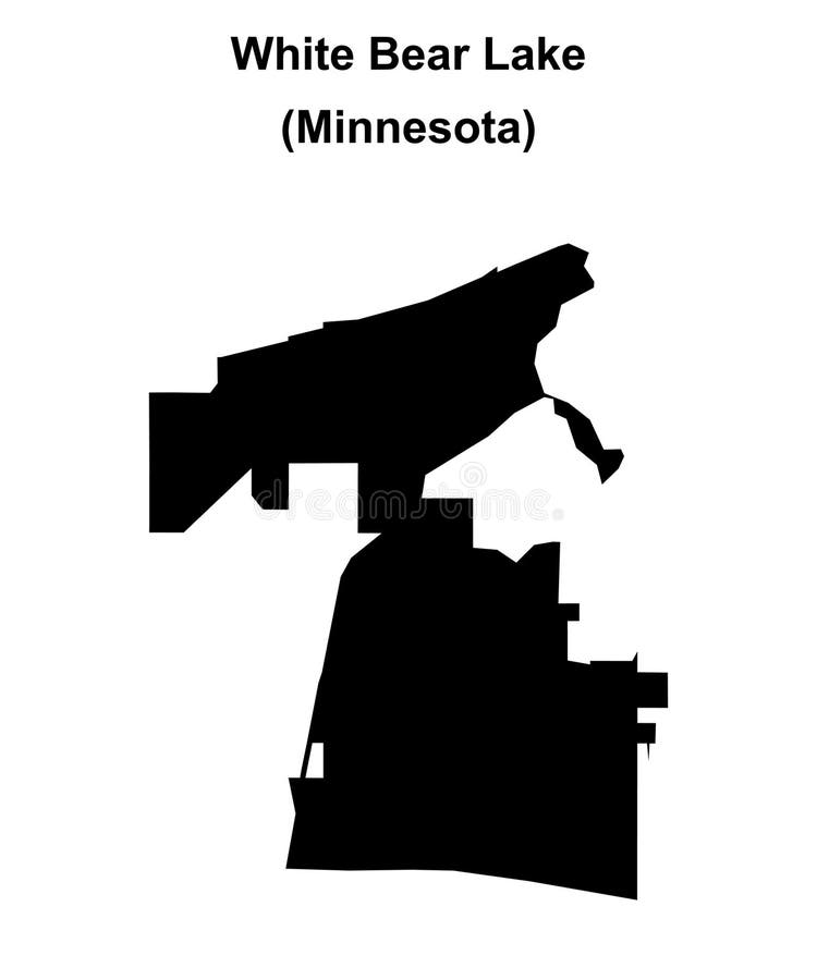 White Bear Lake Outline Map Stock Vector - Illustration of contour ...