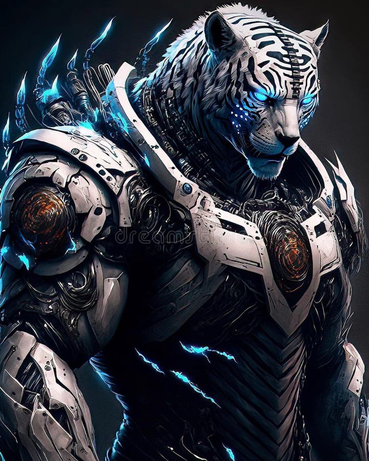 White Tiger with Costume War Stock Illustration - Illustration of ...