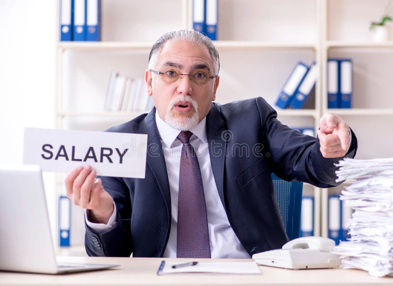 White Bearded Old Businessman Employee Unhappy with Excessive Wo Stock ...