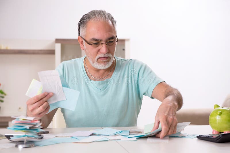 The White Bearded Old Man in Budget Planning Concept Stock Image ...