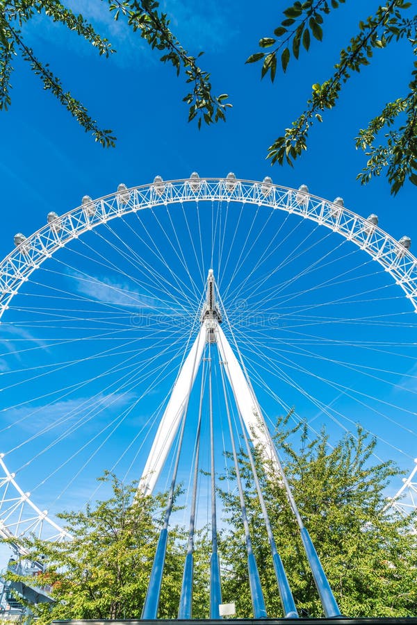 White Beautiful Large Ferris Wheel with Blue Sky Editorial Stock Image ...