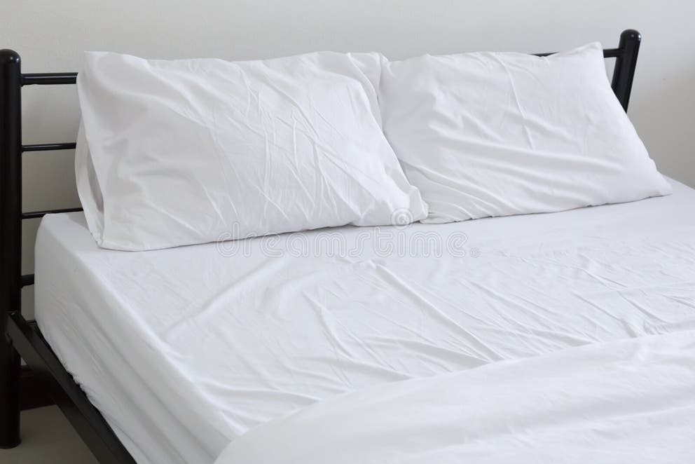 White bed stock image. Image of clean, decor, sheet, soft - 60374603