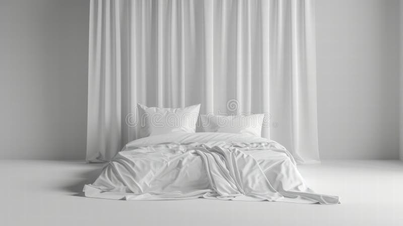 White Bed Linen with Fresh Cotton Texture, Creating a Clean and Cozy ...