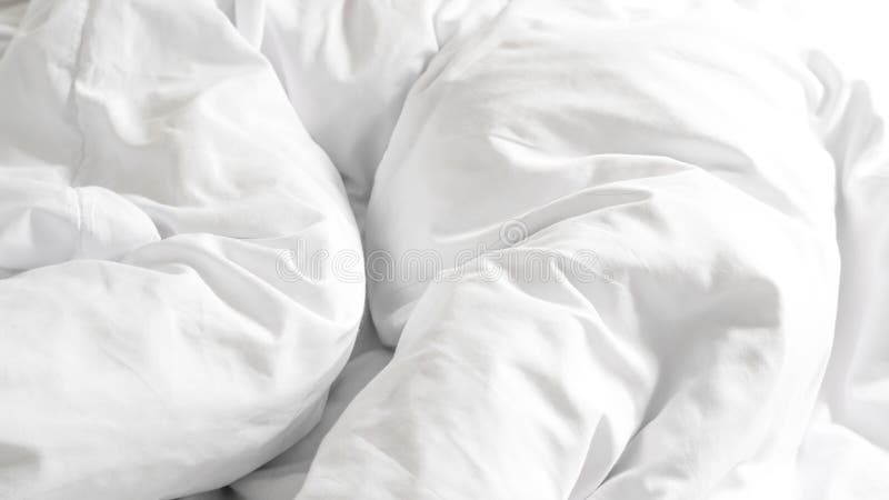 White Bedding with Soft Folds and Empty Space for Design or Text ...
