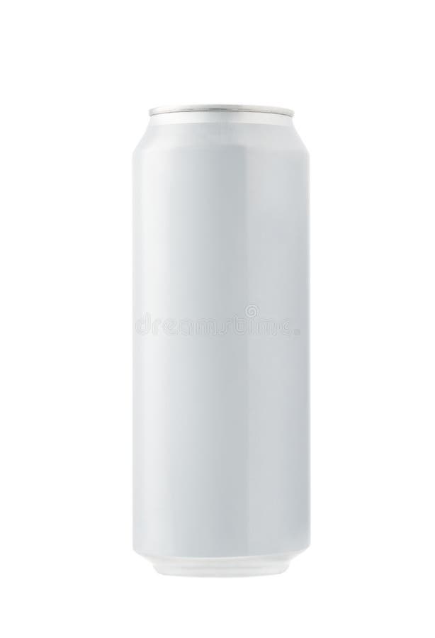 White Beer Can Isolated on White Stock Image - Image of metallic ...