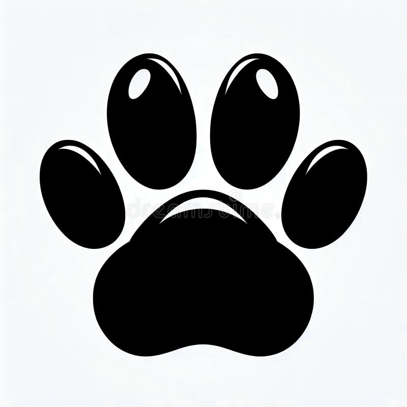 White Begron Dog Paw Logo Design Stock Illustration - Illustration of ...
