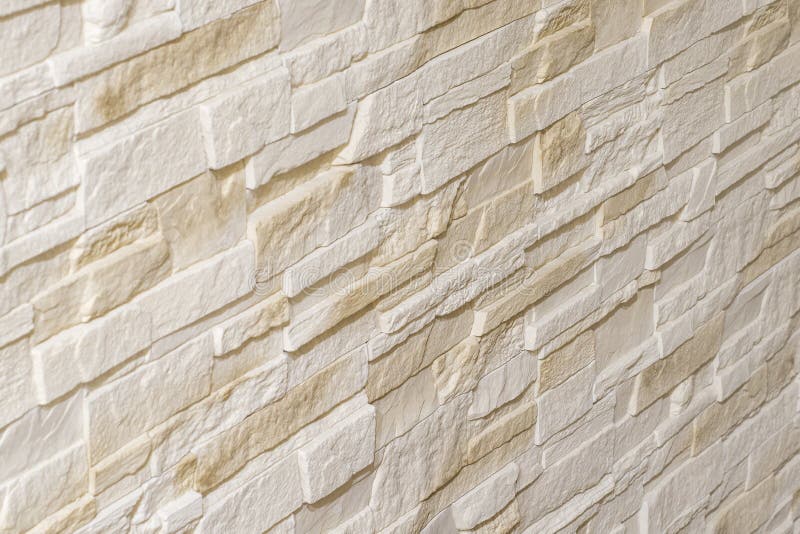 White and Beige Blend Ridge Stacked Stone Wall. Decorative Wall ...