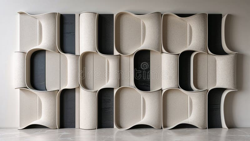 White and Beige 3D Ribbon Loop Pattern Stock Illustration ...