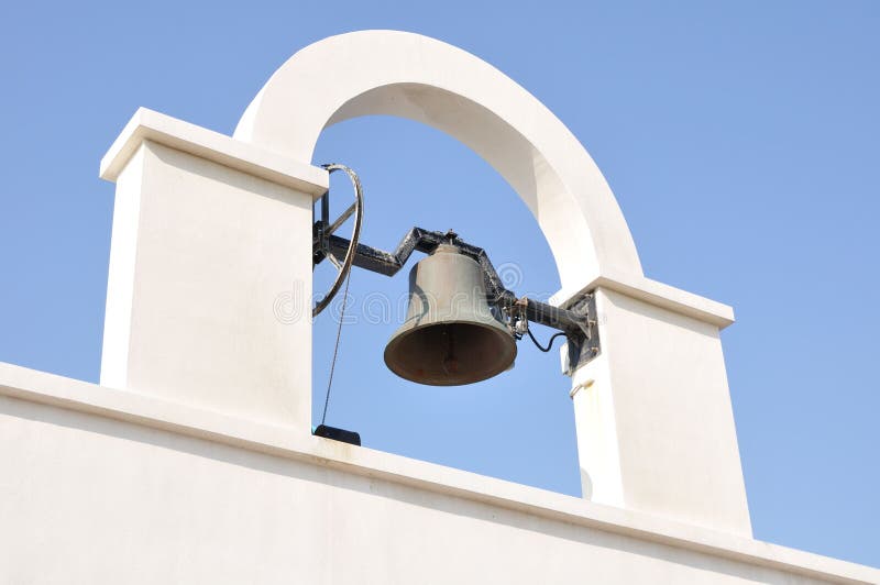 A white bell archway stock photo. Image of tower, bell - 12619044