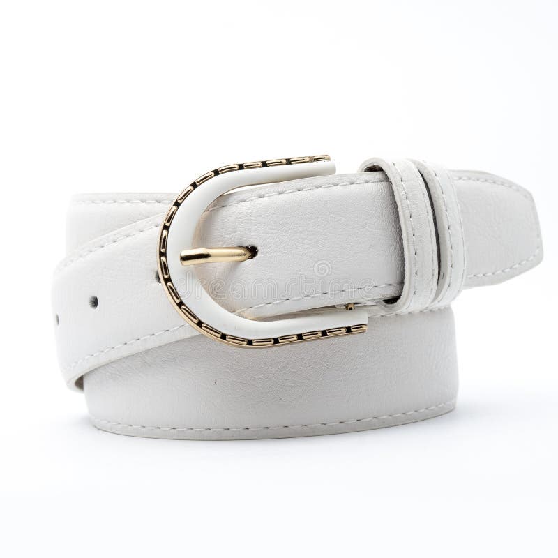 White Belt Isolated on White Stock Photo - Image of waistband, blanch ...