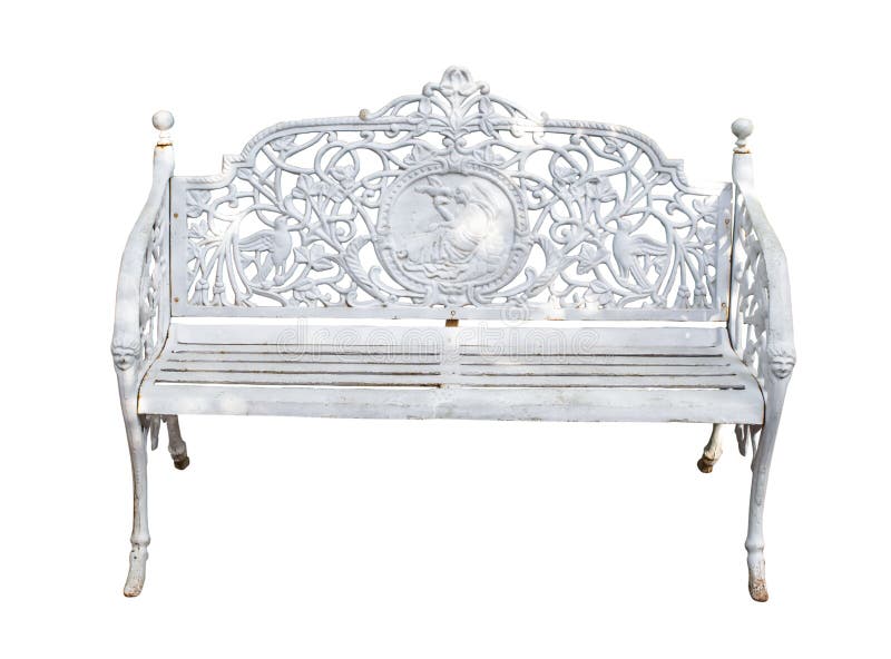 White bench with stock photo. Image of city, area, green - 43582542