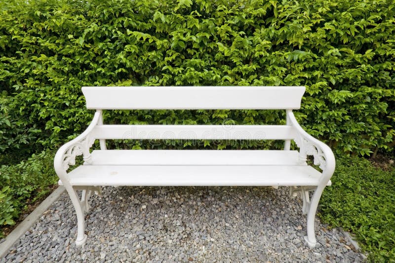 White bench in park stock image. Image of rest, vacation - 25851497
