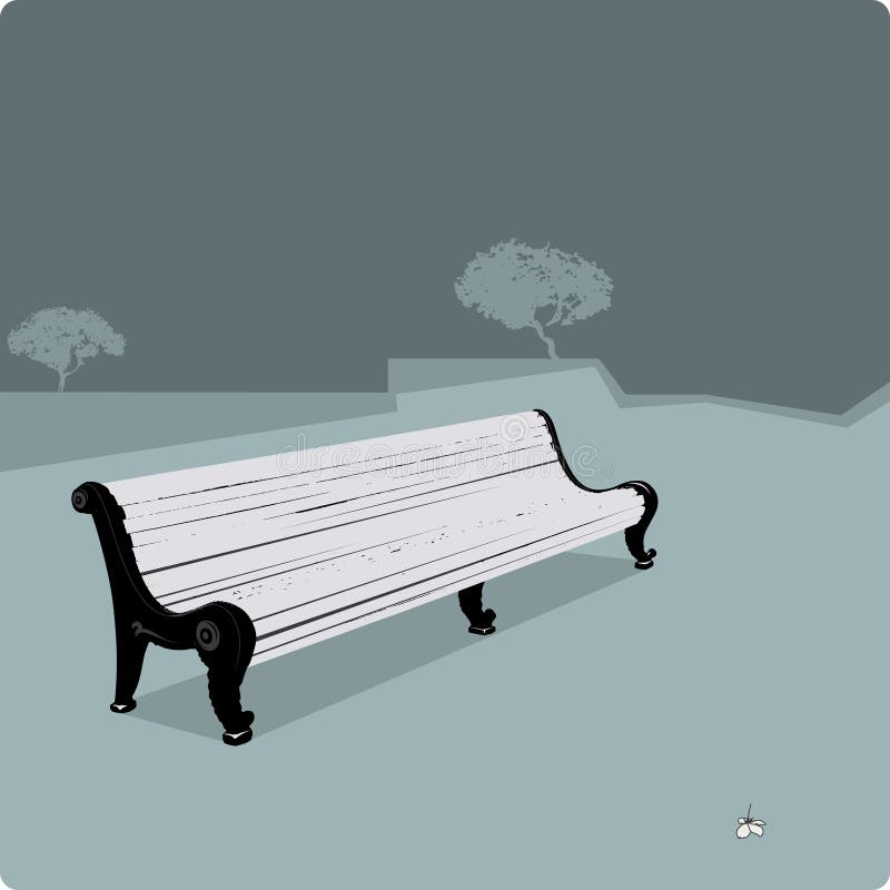 White bench vector image stock vector. Illustration of single - 12924617