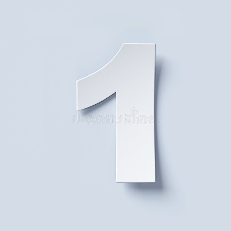 White Bent Paper Font Number 1 Stock Illustration - Illustration of ...
