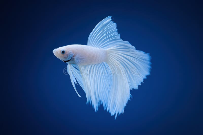 A White Beta Fish with a Black Mouth Stock Image - Image of fighting ...