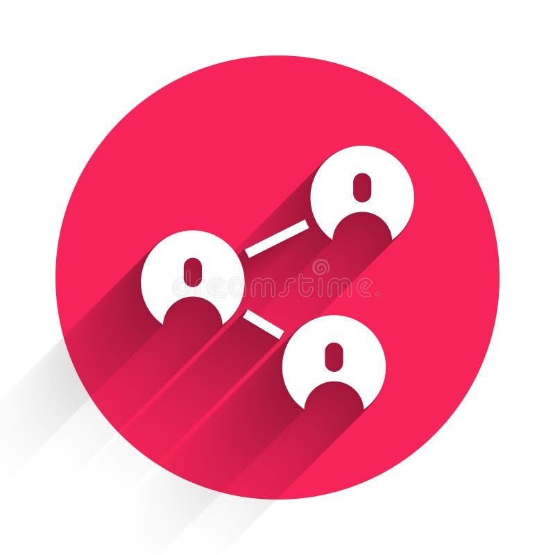 White BFF or Best Friends Forever Icon Isolated with Long Shadow. Red ...