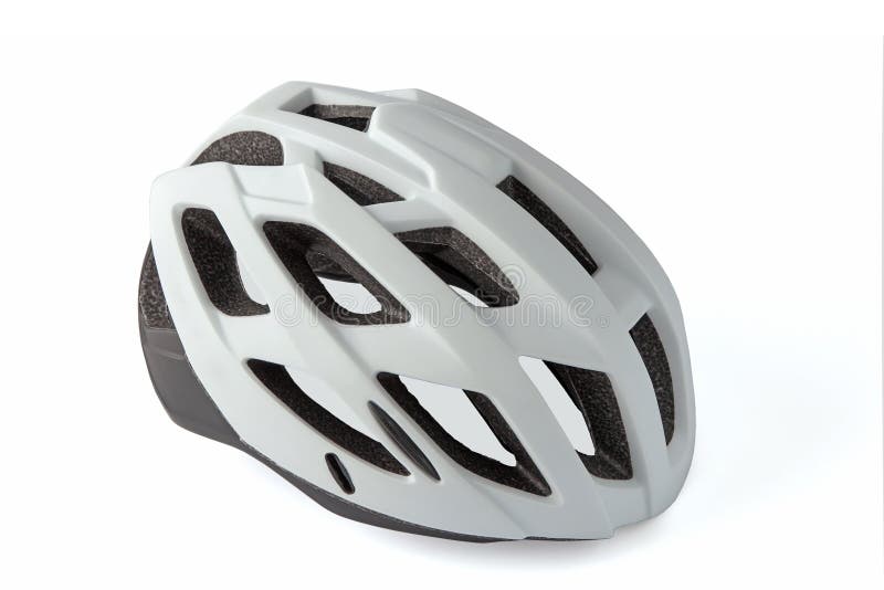 White Bicycle Helmet Isolated on White Background Stock Image - Image ...
