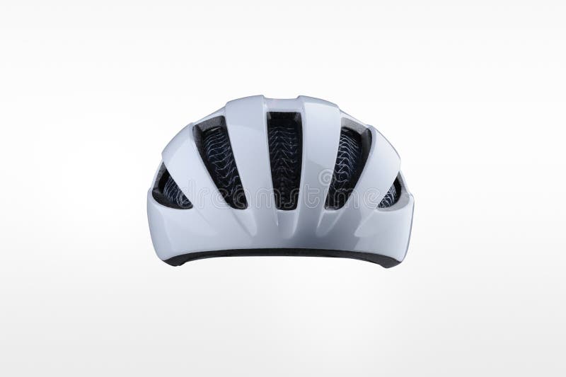 White Bicycle Helmet Isolated on White Background Stock Image - Image ...