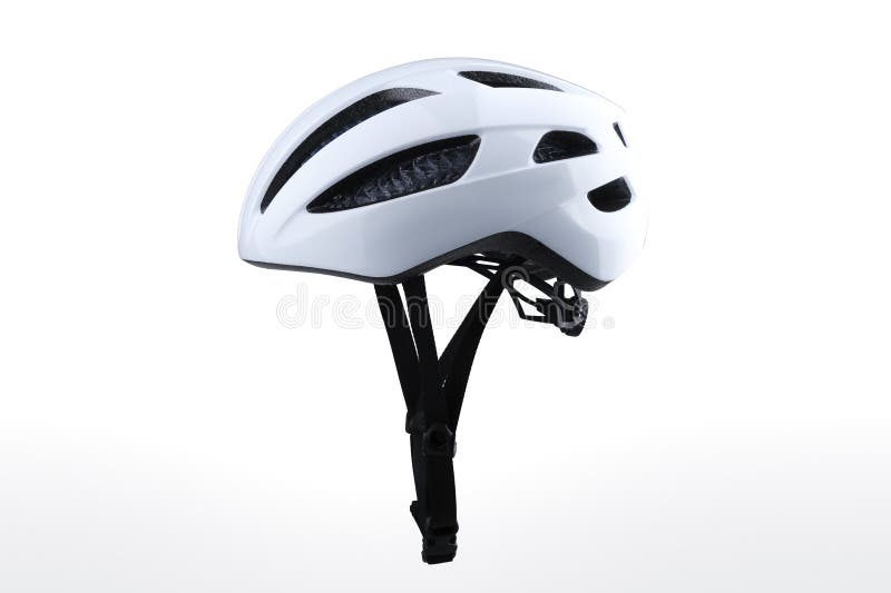White Bicycle Helmet Isolated on White Background Stock Photo - Image ...