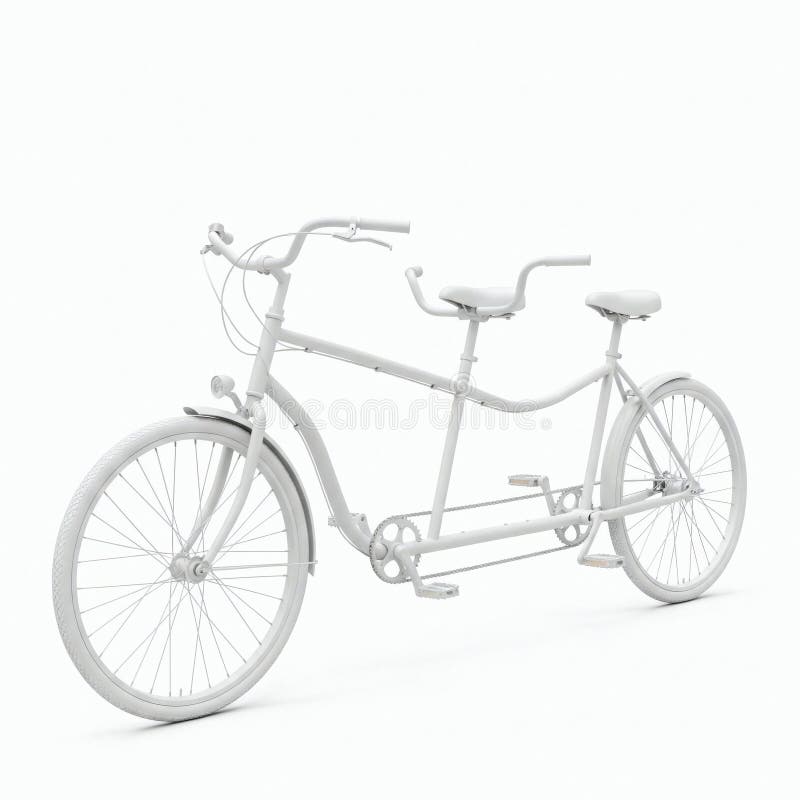 White Bicycle Isolated on a White Background. 3d Render Image Stock ...