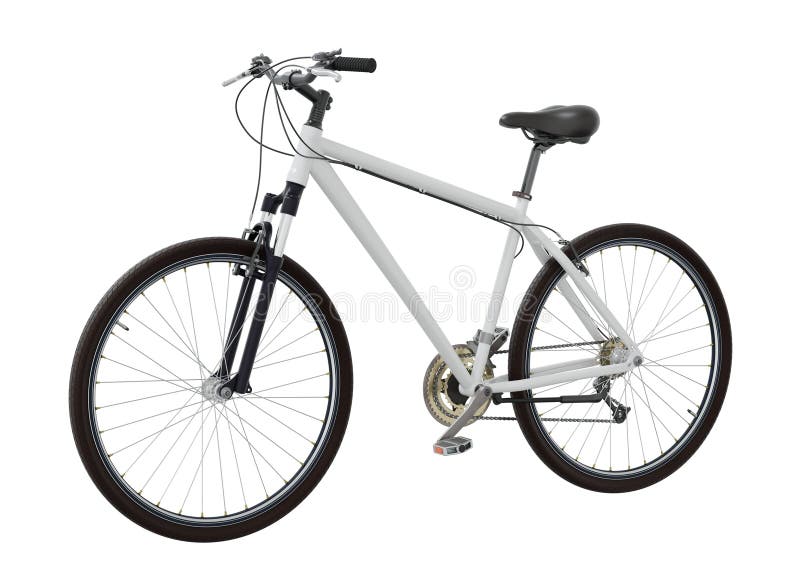 White Bicycle, Side View with Shadow, 3D Illustration Stock ...