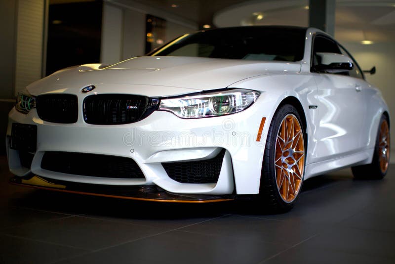 White Big BMW M4 Car Parked Indoors Editorial Stock Photo - Image of ...