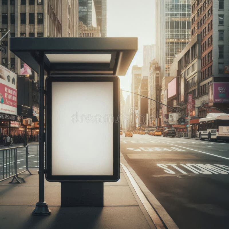 White Big Empty Billboard on a Street Stock Photo - Image of asphalt ...