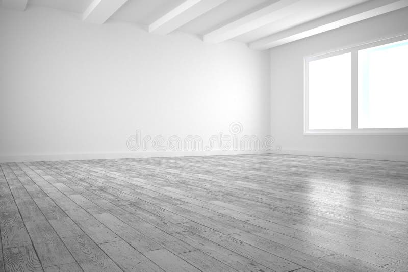 White Big Room with Windows Stock Illustration - Illustration of ...