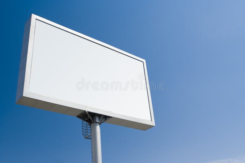 White Bill Board Advertisement Stock Image - Image of outdoors, display ...