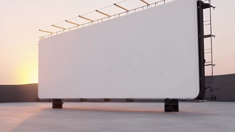 White Billboard Against Gradient Sunset Sky for Promotion and ...