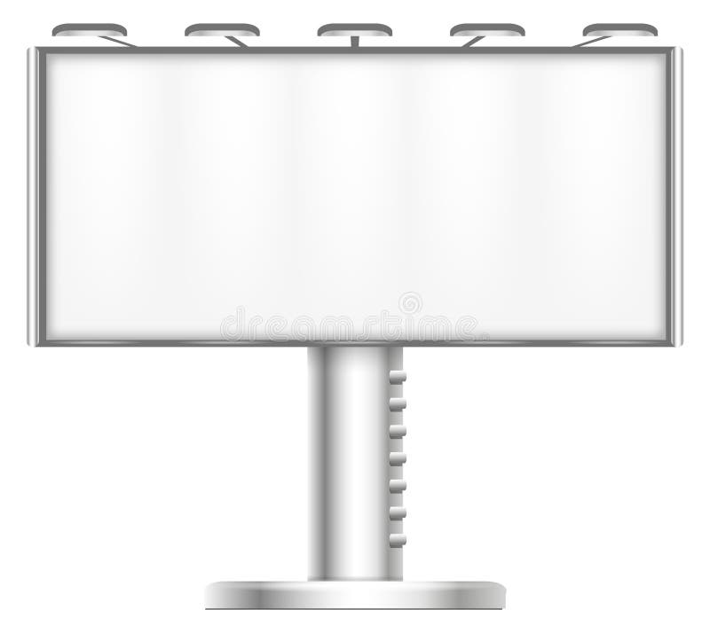 White Billboard Mockup. Blank Space Street Banner Stock Illustration ...