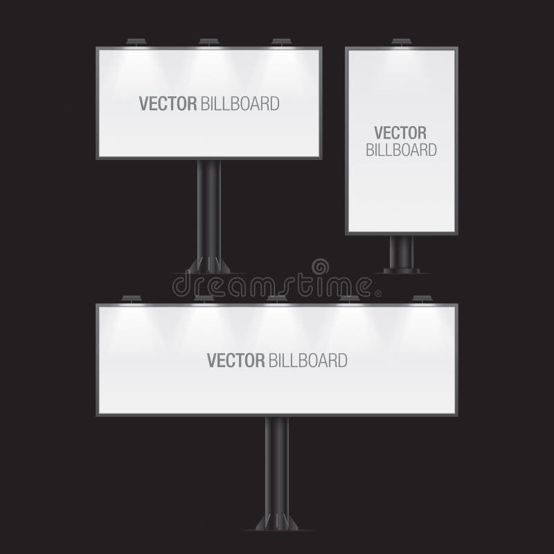 White billboards. stock illustration. Illustration of illuminated ...