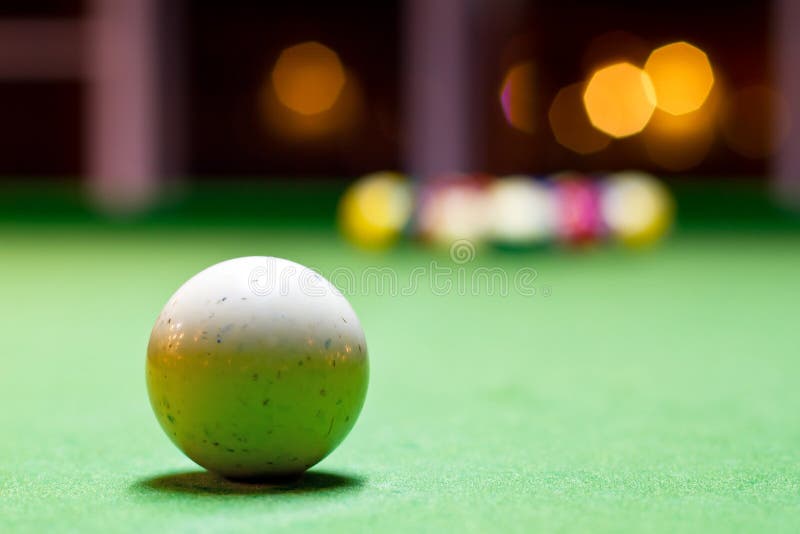White billiard ball stock photo. Image of leisure, green - 28075258