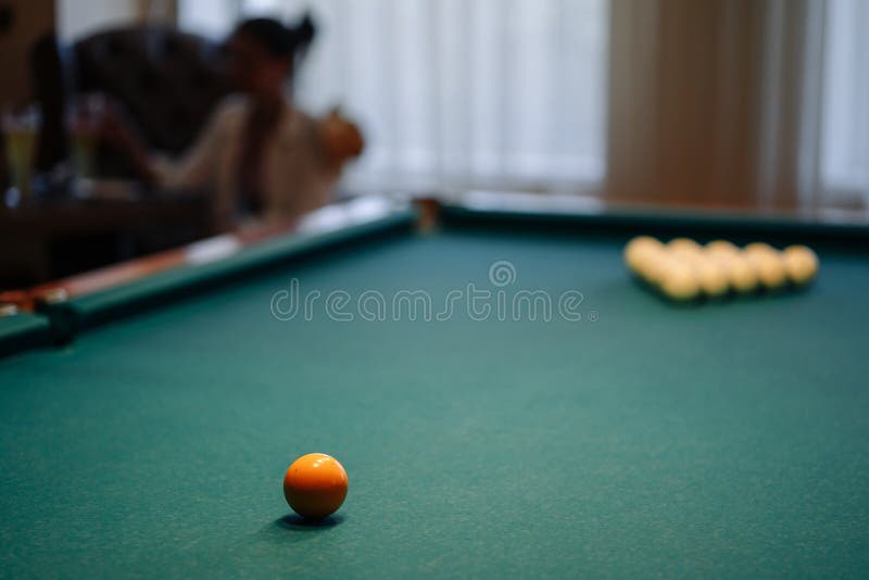 High Angle View of Balls Billiard on Table. Stock Image - Image of ...