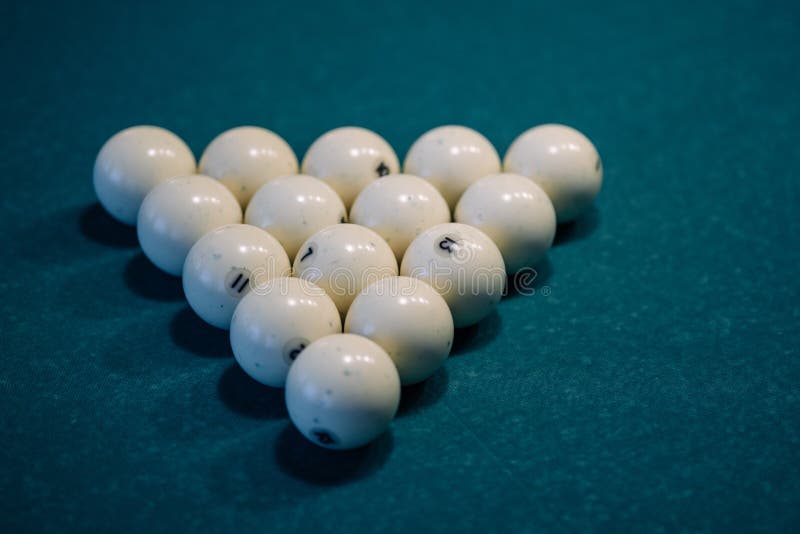 High Angle View of Balls Billiard on Table. Stock Photo - Image of ...