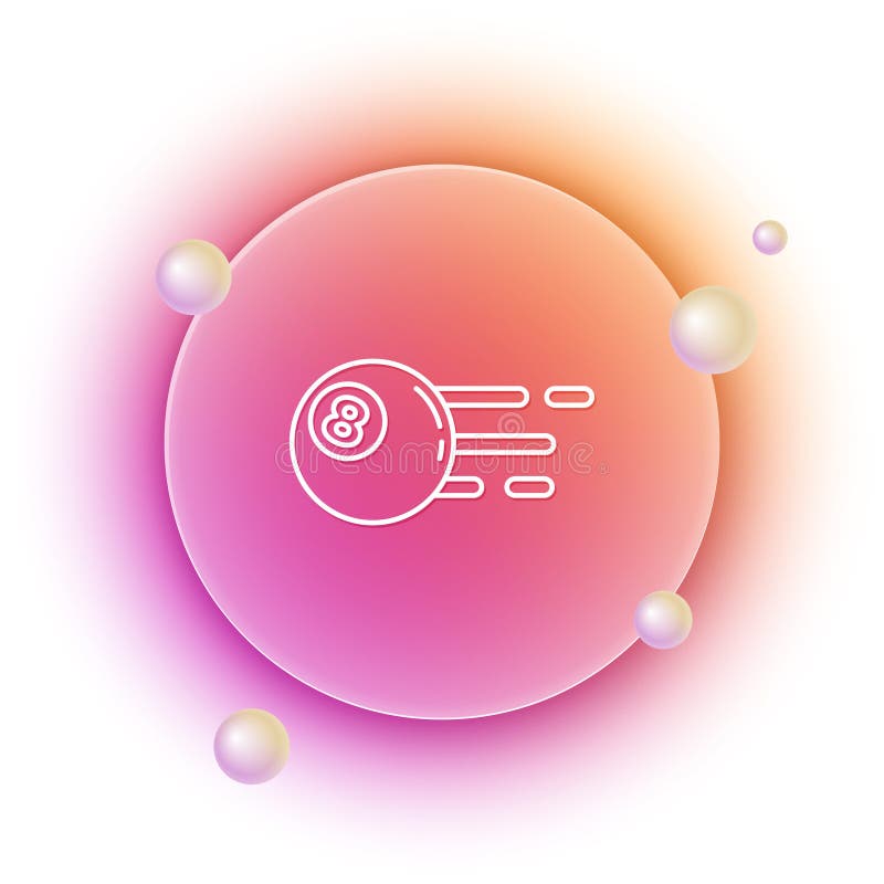 White Billiard Pool Snooker Ball with Number 8 Icon Isolated on White Background. Orange and ...