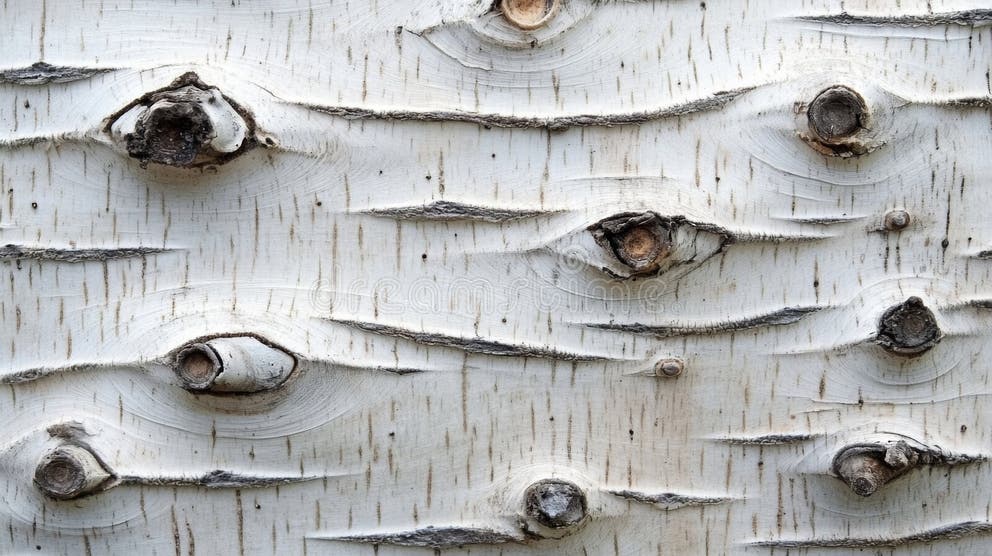 White Birch Bark Texture with Knots Stock Illustration - Illustration ...