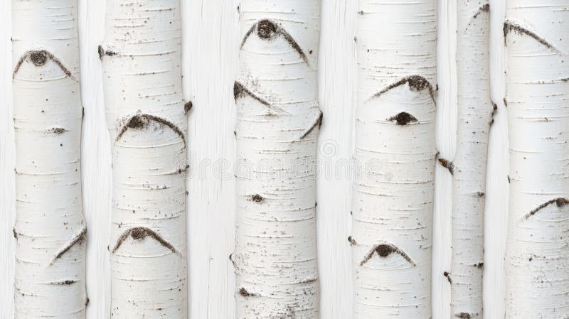 White Birch Tree Trunks Arranged in a Pattern Stock Illustration ...