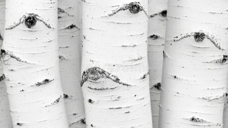 White Birch Tree Trunks Close Up View Stock Illustration - Illustration ...