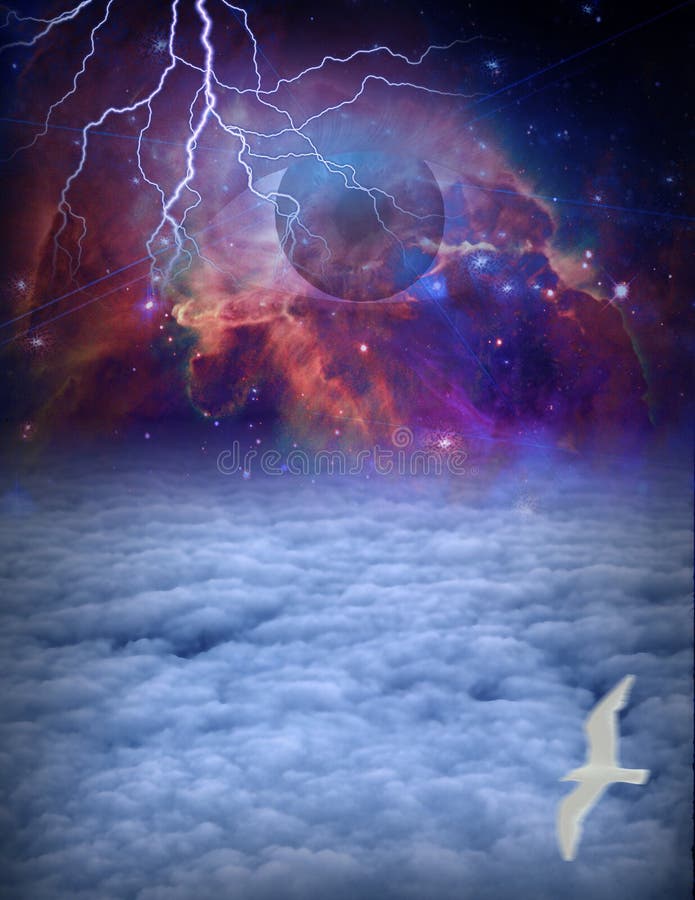 White bird in dreamscape stock illustration. Illustration of fantasy ...